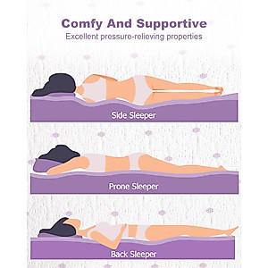 Ferlizer 3" [King] Mattress Topper, Memory Foam Mattress Topper King with Ultra Soft Cover & Corner Straps, Lavender Infused, CertiPUR-US Certified