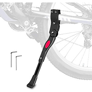 GREUS Universal Bike Kickstand Bicycle Alloy Rear Side Kick Stand Bike Side Support Adjustable Height Bike Stand Mount for 16”-24” 700C Road Bike Mountain Bike BMX Kids Bike Adult Bike