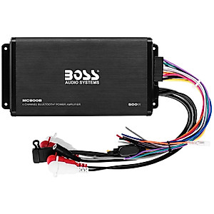 BOSS Audio Systems MC900B 4 Channel Amplifier for ATV UTV Car Marine - 500 High Output, Low Level Inputs, Full Range, Weatherproof, Bass for Subwoofer
