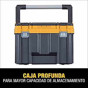 DEWALT TSTAK Tool Box, Extra Large Design, Fixed Divider for Tool Organization, Water and Debris Resistant (DWST17814),Black