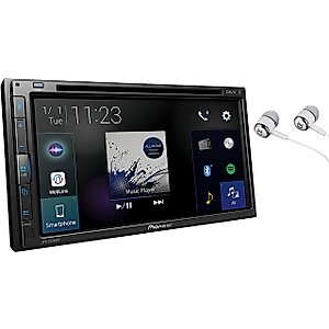 Pioneer Multimedia Double-Din In-Dash 6.2" WVGA Display Receiver Apple CarPlay. Built-in Bluetooth, AppRadio Mode/ Spotify & Pandora Bundled with Alphasonik Earbuds