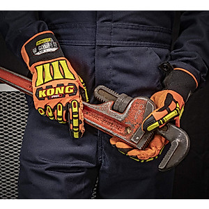 Ironclad mens Cut Resistant Work Gloves, Orange - Yellow Tpr, Large Pack of 1 US