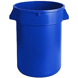 PRO&Family 128 Qt. / 32 Gallon / 121 Liters Blue Round Ingredient Bin/Commercial Trash Can. Trash Bin Kitchen Garbage Can Waste Basket Recycle Bin