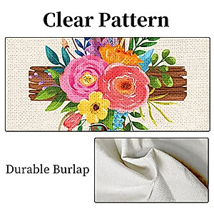 Heyfibro Easter Jesus Religious Garden Flag He Is Risen Easter Cross Spring Yard Flags 12 x 18 Inch Double Sided Burlap Christian Nativity Banner for Easter Spring Outdoor Decoration(ONLY FLAG)