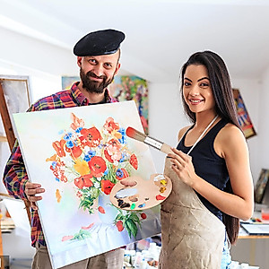 COCODE Wooden Stencil Brush (Set of 3), Natural Bristle Brushes Perfect for Acrylic Painting, Oil Painting, Watercolor Painting, Stencil Project, Card Making and DIY Art Crafts