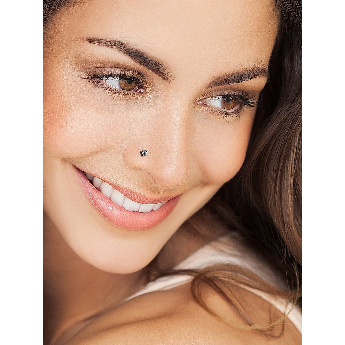 15 Pieces 20 Gauge L Shaped Nose Ring Curved Nose Stud Bend Bar Piercing Jewellery, 15 Colors