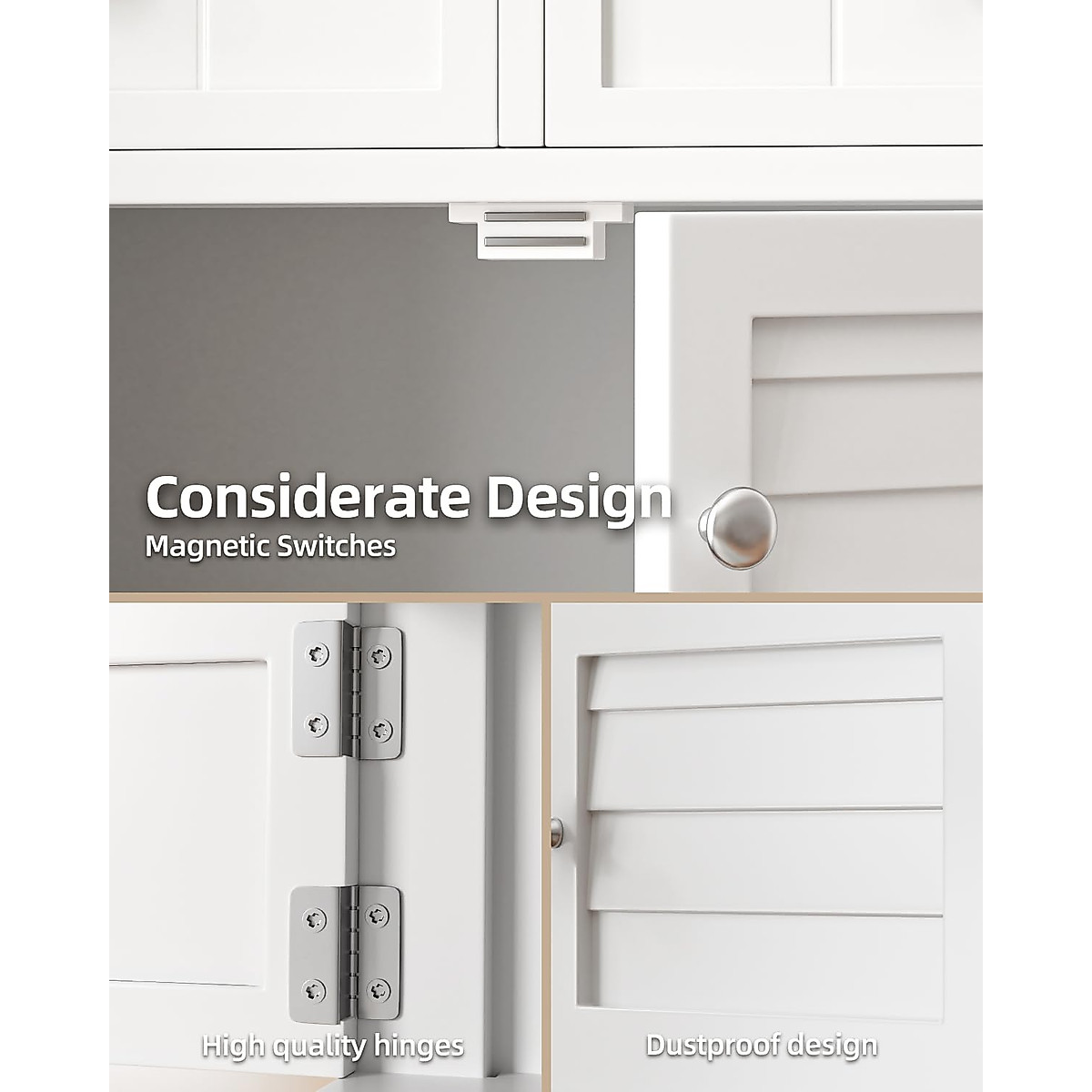 Knowlife Console Table with 2-Door Cabinet & 2 Drawers, Sofa Tables, Entryway Table with Storage Shelf, Coffee Bar Buffet Sideboard for Kitchen, Hallway, Dining, Living Room, White