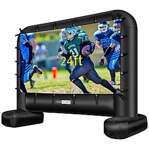 VIVOHOME 24 FT Inflatable Projector Screen for Outside, Blow Up Movie Screen Outdoor Use, Mega Large TV Screen with Carry Bag for Backyard, Tube Leg Support