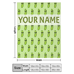 MEETUHONEY Custom Pickles Blanket Gifts, 40"*50" Flannel Blanket for Girls Boys Soft Cozy Lightweight, Cute Pickle Throw Blanket for Couch Bed Sofa