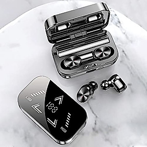 NA# Digital Power Display Bluetooth Wireless 5.2 Earbuds - in-Ear Sports Waterproof Noise Cancellation Stereo Headset with Charging Box - Light-Weight Earbuds for Running Outdoor Office Travel