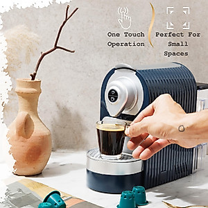 Mixpresso Espresso Machine for Nespresso Compatible Capsule, Single Serve Coffee Maker Programmable for Espresso Pods, Premium Italian 19 Bar High Pressure Pump 27oz 1400w Blue Coffee Maker