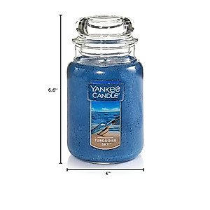 Yankee Candle Turquoise Sky Scented, Classic 22oz Large Jar Single Wick Candle, Over 110 Hours of Burn Time