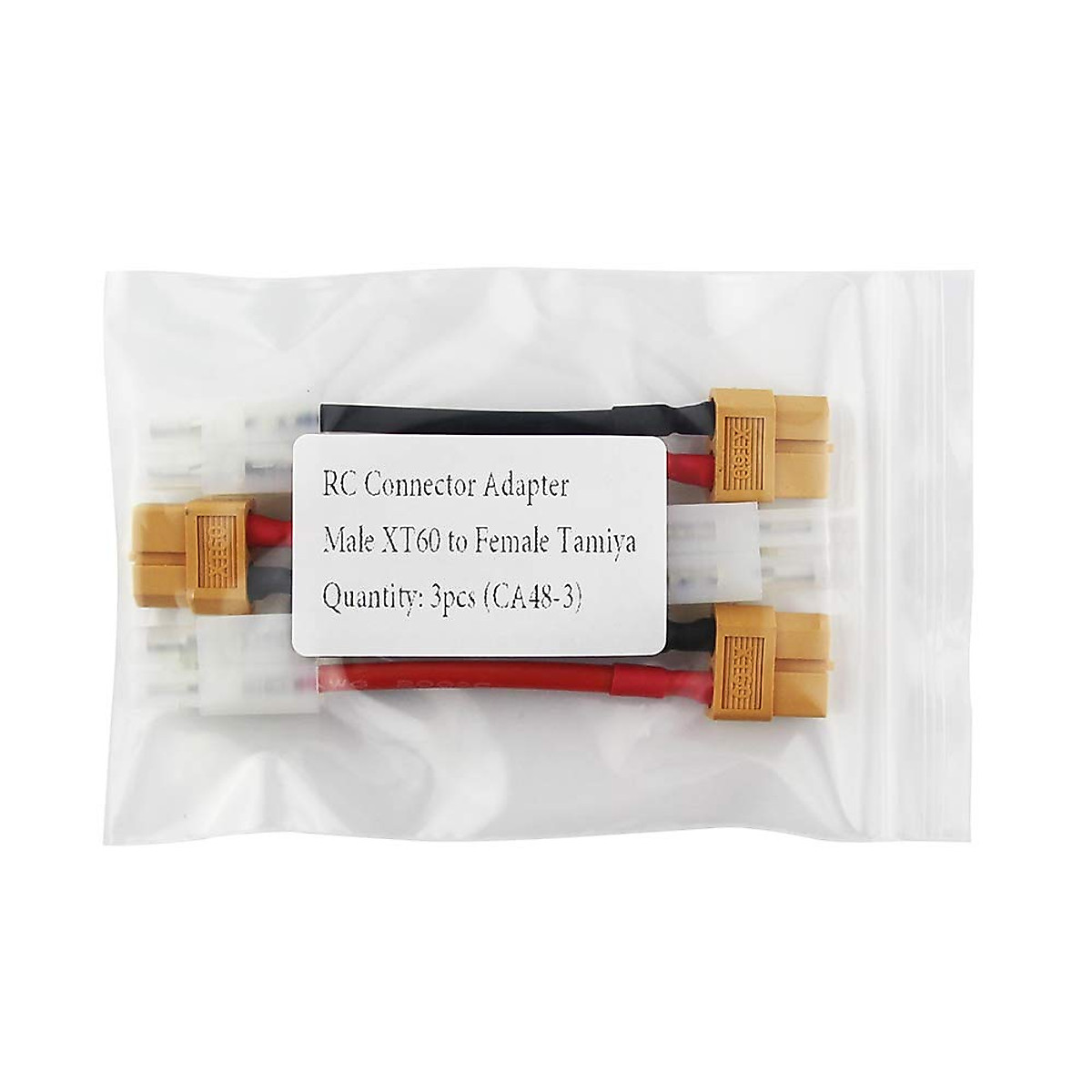 OliYin 3pcs compatible with Big Tamiya Male to Female XT60 Connector Adapter 14awg 1.96inch Wire for NiCd NiMH Dynamite Packs(pack of 3)