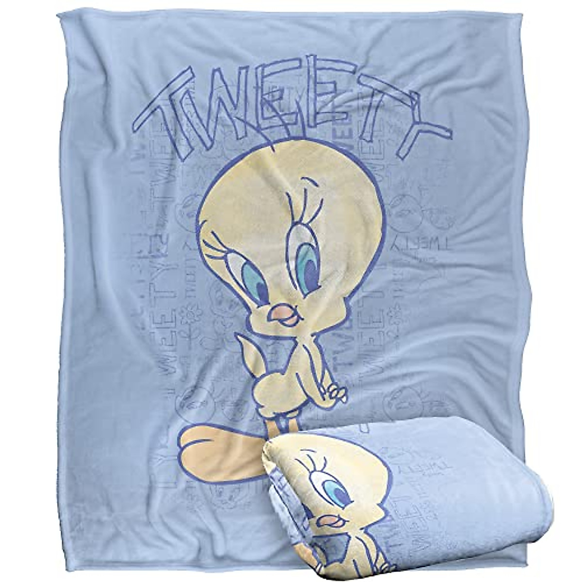 Looney Tunes Blanket, 50"x60", Tweety Fade Silky Touch Super Soft Throw