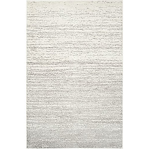 SAFAVIEH Adirondack Collection Area Rug - 9' x 12', Ivory & Silver, Modern Ombre Design, Non-Shedding & Easy Care, Ideal for High Traffic Areas in Living Room, Bedroom (ADR113B)