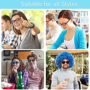 URAQT Eyeglasses Chain, 5 Pack Glasses Chain Non-Slip Spectacle Chain with 10 Pair Ear Hooks, Colorful Beaded Sunglasses Chain Lanyard Eyewear Retainer, Eyeglass Strap Holder for Women Reading Sports