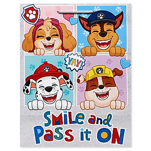 American Greetings 13" Large Paw Patrol Gift Bag with Tissue Paper (1 Bag, 8-Sheets)