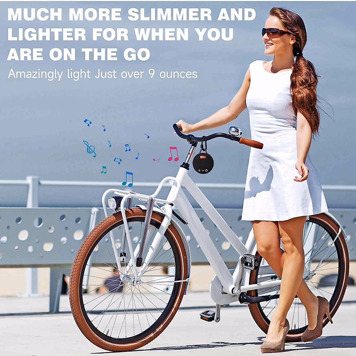 UrbanX Audience Series IPX7 Bluetooth Waterproof Speaker with Clip, 20H Playtime, Compact Speaker with Big Sound, Punchy Bass, Wireless for Cat S62 & Beach, Pool, Boat, Biking Black 1 Pack