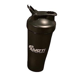 Yeti Fitness & Nutrition Classic Shaker Bottle for Protein Shakes and Pre Workout Drinks | BPA Free | Black