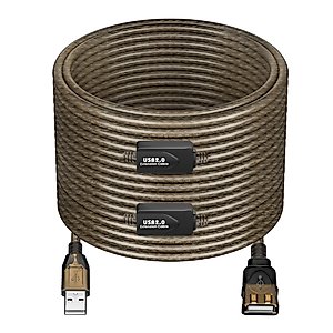 GGMTY 75 FT USB Extension Cable, USB 2.0 Type A Male to A Female Active Repeater Extension Cable 75 ft, High Speed 480 Mbps