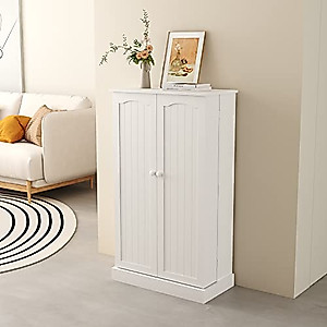 HOMEFORT 41" Kitchen Pantry Cabinet, Storage Cabinet with 6 Adjustable Shelves, Space Saving Cupboard Cabinet for Kitchen, Garage, Pantry, Office, Patio