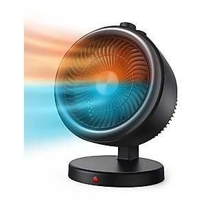 Space Heater Fan, 2-in-1 Vortex Portable Space Heater with Circulation Fan, 2 Heat and Fan Modes, 60°Wide Tilting Angle, Tip-over and Overheat Protections, Electric Heater for Bedroom Home Office Use