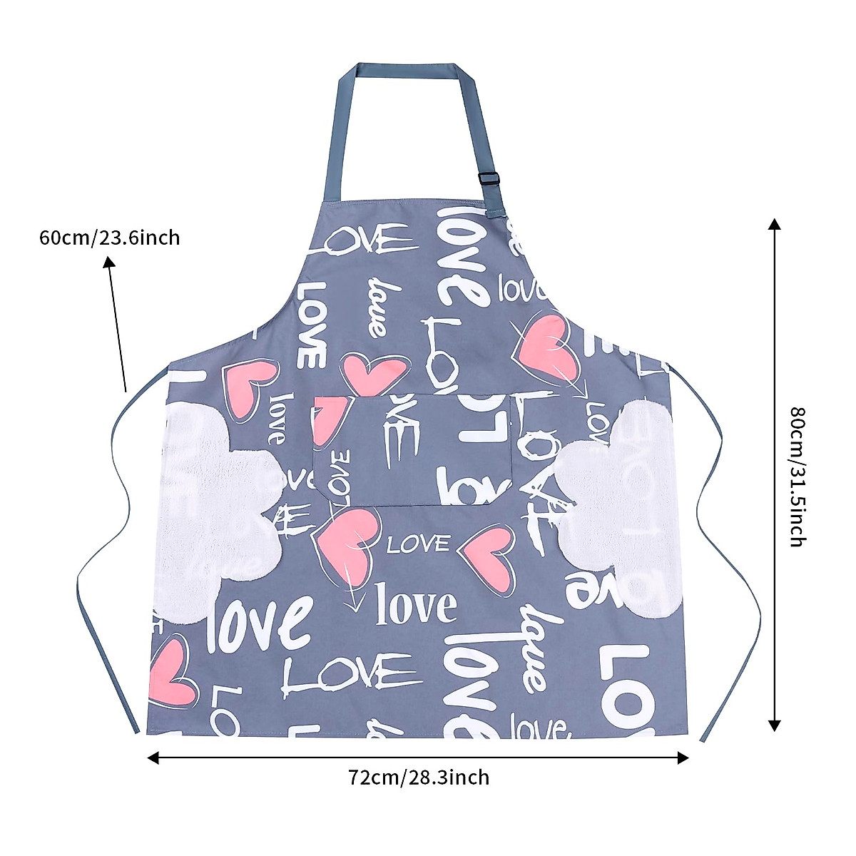 DILLMAN 2 Pack Floral Aprons with Pocket, Blooming Womens Aprons Waterproof Adjustable Cooking Aprons for Kitchen Gardening and Salon (2Pack #B)