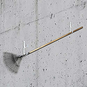 2 PCS Set Wide Pool Pole Hangers Heavy Duty Aluminium Holder Hooks with Screws Perfect Hook Holders for Swimming Pool,Telescopic Poles,Skimmers,Nets Brushes,Vacuum Hose,Garden Equipment Etc (white)