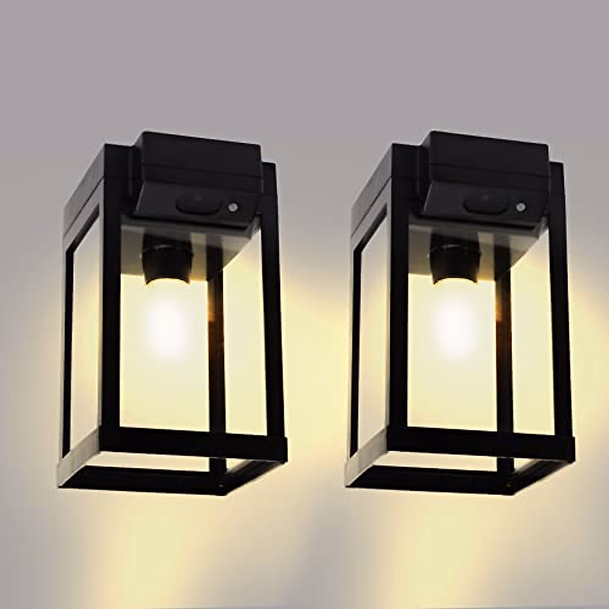 LOVEZOE Outdoor Solar Wall Light 2PCS with 3 Modes, Wireless Dusk to Dawn Motion Sensor LED Sconce Lights IP65 Waterproof Patio Fence Outside Decorative