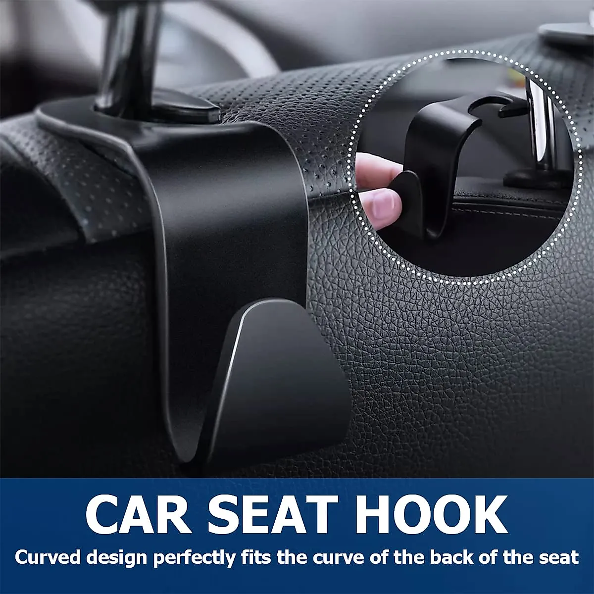 Moly Magnolia Car Seat Headrest Hook, 4PCS Multifunctional Auto Backseat Hangers, Vehicle Storage Organizer for Purse, Coat, Umbrella, Grocery, Bag, Handbag (Pink)