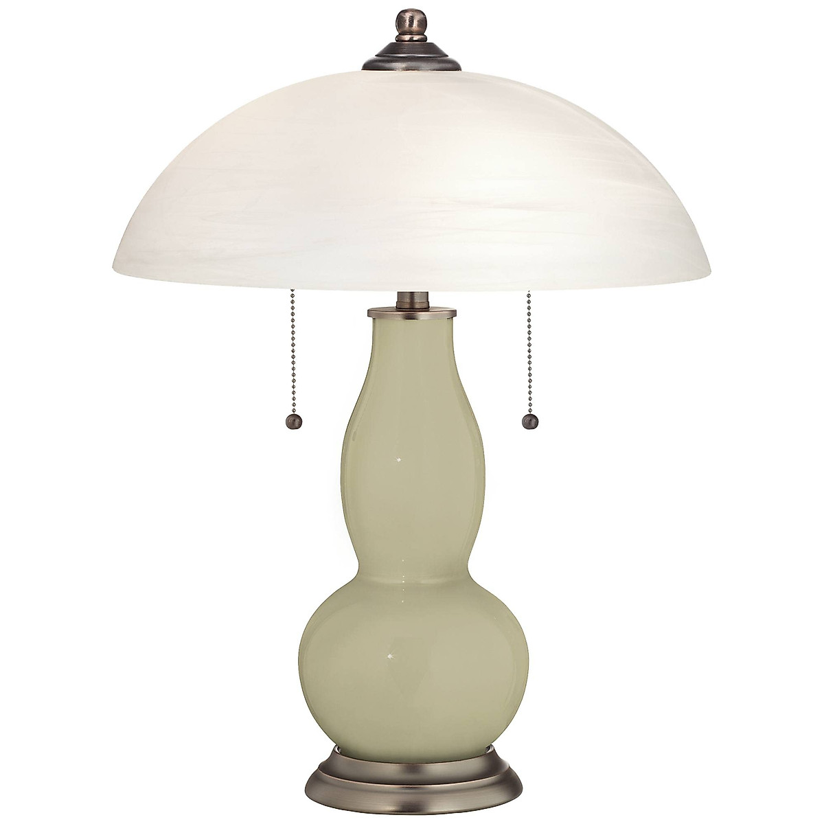 Color + Plus Sage Gourd-Shaped Table Lamp with Alabaster Shade