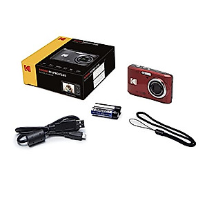 Kodak PIXPRO FZ45 Digital Camera + 32GB Memory Card + Point and Shoot Camera Case + Extendable Monopod + Lens Cleaning Pen + LCD Screen Protectors + Table Top Tripod – Ultimate Bundle (Red)
