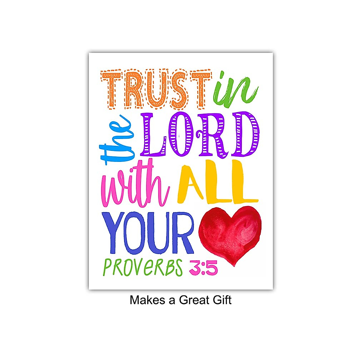 Jesus Loves Me - Trust in the Lord With All Your Heart - Child of God Wall Decor - Religious Scripture Wall Decor - Catholic Christian Gifts for Women, Kids, Pastor, Minister - Bible Verse Wall Art