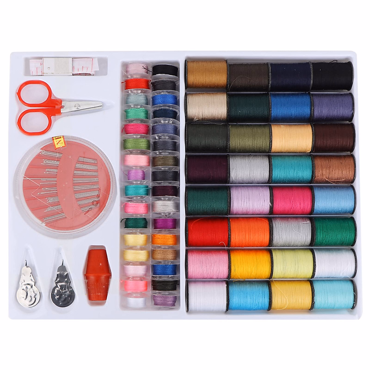 Jeanoko Sewg 64pcs 24×19×2 64pcs Colorful Hand Machine Sewing Thread Set Clothes String Spool Box Fr-197