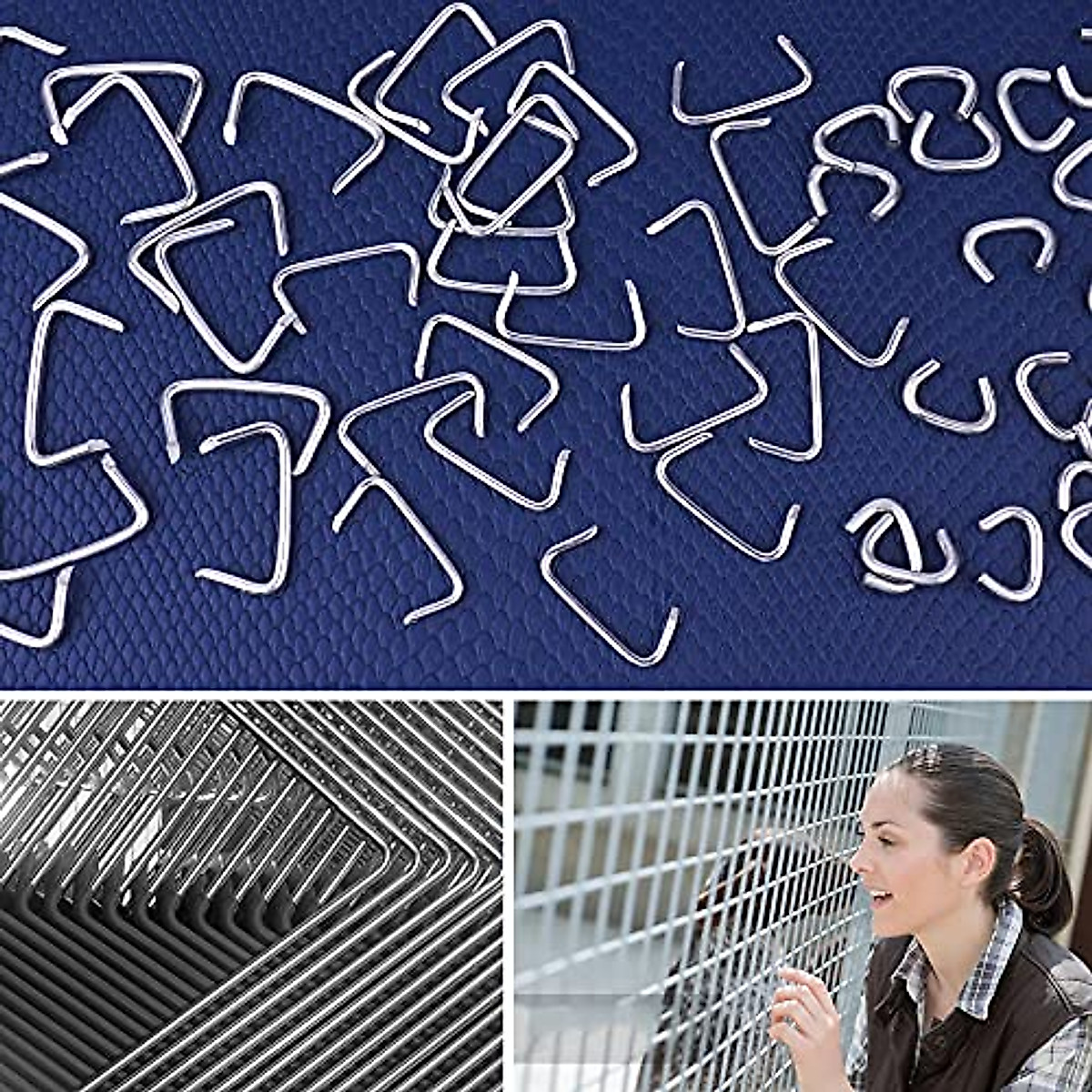 480Pcs 3/4" 1/2" 3/8" 1" Galvanized Hog Rings with Straight Hog Ring Pliers Assortment Kit, Professional Upholstery Hog Rings Installation Kit (Bent Hog Rings Pliers Kit 1)