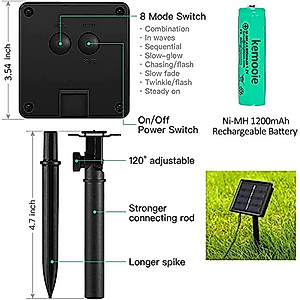 Upgraded Solar String Lights Outdoor Waterproof 300LED 75.5ft Solar Christmas Lights 8 Modes Warm White Solar Lights Outdoor for Gardens, Wedding, Party, Christmas, Outdoor Decorations
