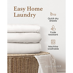 Good Sleep Bedding Fitted Sheet Full - 800 TC Full Size Fitted Sheet Only, 100% Egyptian Cotton, Soft & Breathable Full Fitted Sheet, 16" Deep Pocket Fitted Sheets Full Size Bed, Sateen Weave - White