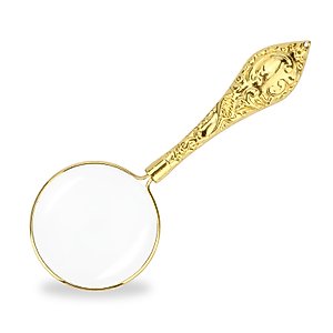 Rongon Small Magnifying Glass Handheld Magnifiers, 5X 45MM Gold Handle Loupe Magnifiers for Close Work, Reading Hobbies, Science, Inspection and Crafts