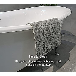 Greentec Bath Mats, Shower Mat Non Slip, PVC Bathtub Mat, Shower Mat, Quick Drying, Breathable, Anti Clog Hair Catcher Standing Pad for Bathroom, Wet Area, 24 x 16 in