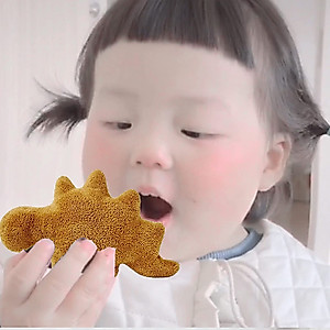 NOJKNVY Dino Chicken Nugget Plush,17 inch Stegosaurus Dino Chicken Nugget Pillow Dinosaur Throw Pillow Stuffed Animal Plush Toy Giving Dinosaur Themed Party Gifts to Children Students