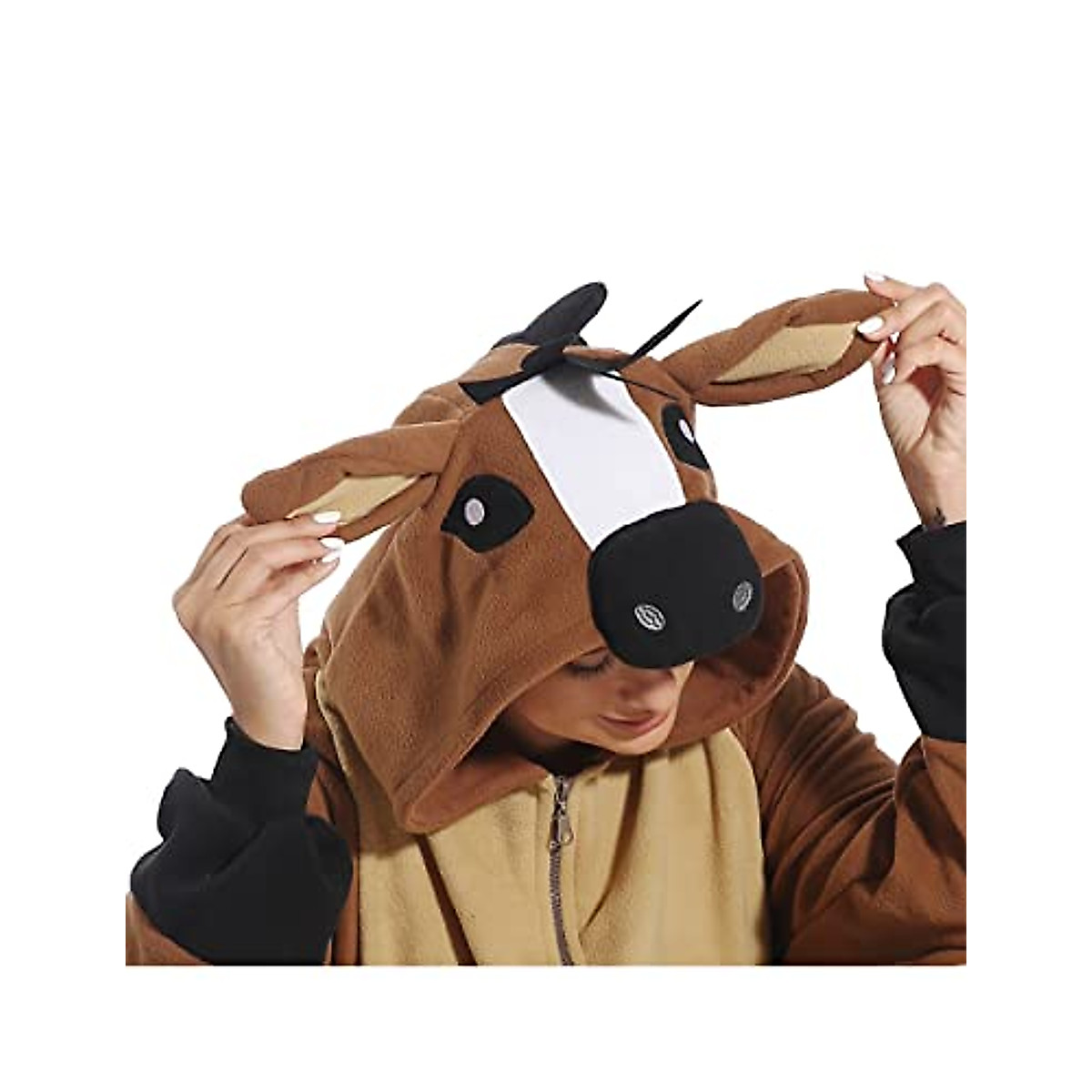 Adult Horse Onesie Pajamas Animal Cosplay Homewear Sleepwear Jumpsuit Costume for Women Men Girls Boys Teens