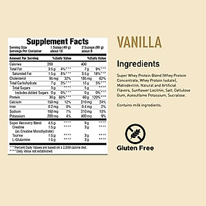 Body Fortress Super Advanced Whey Protein Powder, Gluten Free, Vanilla, 2 lbs