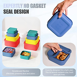 XuCeLo Silicone Food Storage Containers with Lids Set 4 Sizes and Silicone Containers,For Freezing, Bento Boxes, Snack Boxes,Freezer preservation Leak Proof