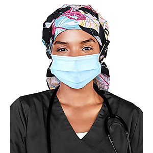 Winitas Satin Working Hats with 4 Buttons for Black Women with Long Dreadlock Hat