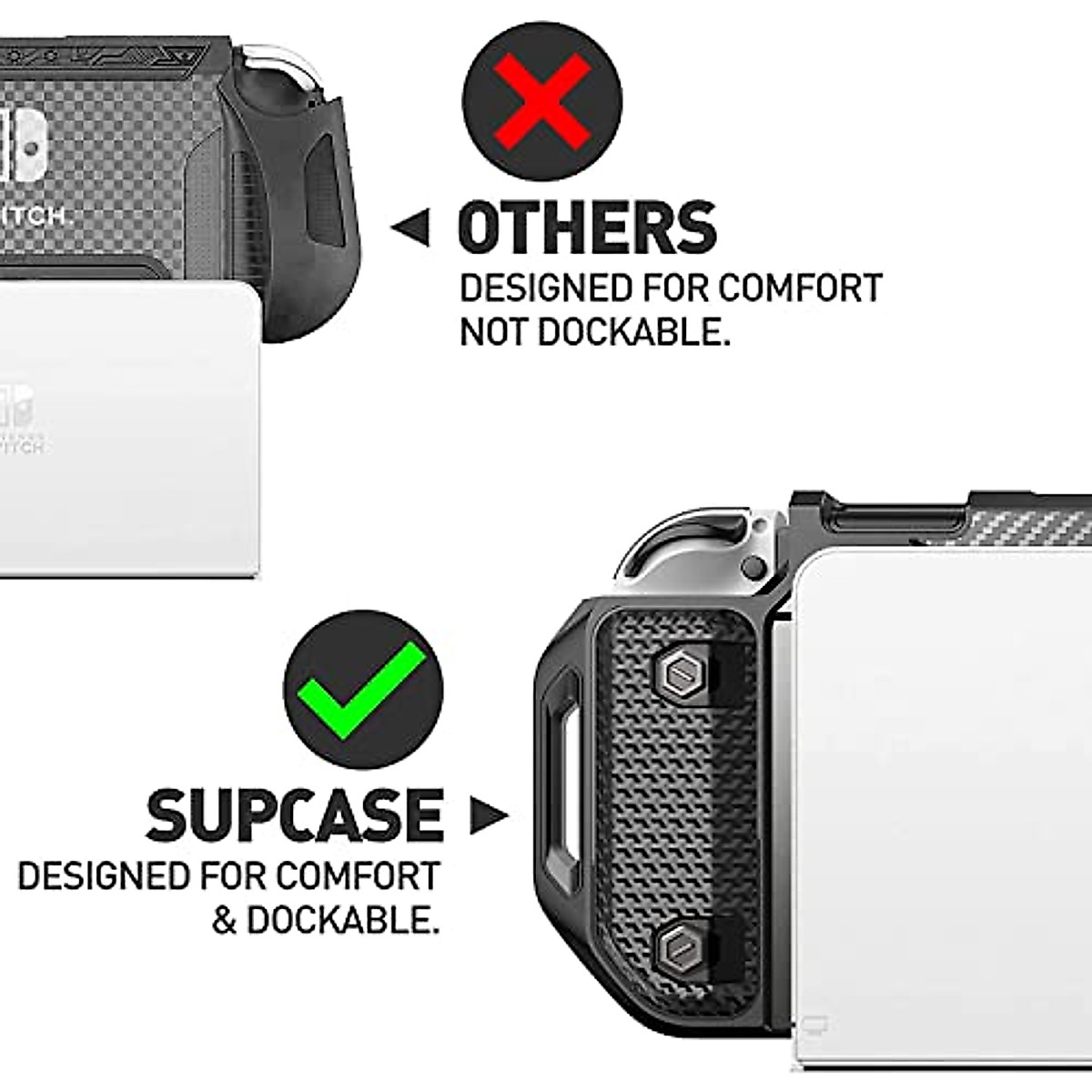 SUPCASE Unicorn Beetle Pro Series Case for Nintendo Switch OLED Model (2021), Dockable Rugged Protective Case Compatible with Nintendo Switch Console (Guldan)