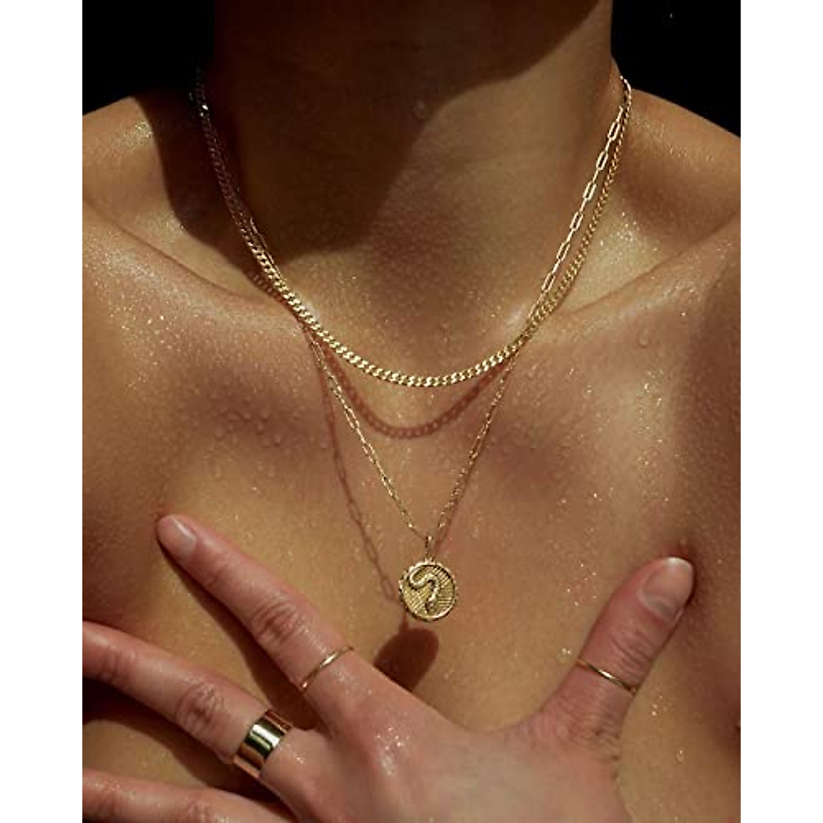 Aojun 14K Gold Filled Ring High Polish Plain Tarnish Resistant Comfort Fit Eternity Wedding Band 1mm 2mm 3mm 4mm 5mm 6mm 8mm Ring for Women Men (Gold-8MM, 8)