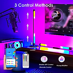 ANSCHE Smart LED Light Bars, Dimmable RGB Flow Light Bars 16 Million Colors TV Backlights, APP Remote Control and Music Sync Gaming Lights for PC, Room Mood Light-2PCS