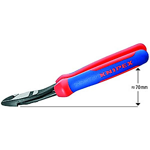 KNIPEX 74 22 200 Comfort Grip High Leverage Angled Diagonal Cutter, 8-Inch, Angled, Comfort Grip