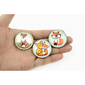 FF Elaine 10 Pcs Fridge Magnets Crystal Glass Housewarming Home Decorations Gift (Fox)