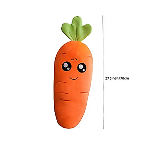 XIZHI 27.5" Carrot Hugging Pillow Kids Pillows Plush Cute Expression Stuffed Doll Toy (Cute)